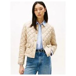 Steppjacke Tommy Hilfiger "G/BUTTON QUILTED REG LADY JACKET", Damen, Gr. M (38), silt, Web, Obermaterial: 100% Polyester, unifarben, Rundhals, Jacken