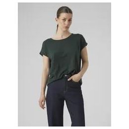 Véro Moda Rundhalsshirt VERO MODA "VMAVA PLAIN SS TOP GAJRS NOOS", Damen, Gr. M, pine grove, Jersey, Obermaterial: 95% Lyocell, 5% Elasthan, unifarben, regular fit normal, Rundhals, Shirts
