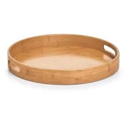 Tablett zeller PRESENT, braun (holzfarben), H:5cm Ø:38cm, Bambus, Tabletts, Ø 38 cm