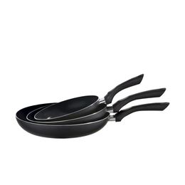 KHG Pfannenset 3-teilig ¦ schwarz ¦ Aluminium » Höffner
