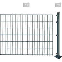Doppelstabmattenzaun Arvotec "EASY 123 zum Aufschrauben", grau (anthrazit), H:123cm, Kunststoff, Stahl, Zaunelemente, Zaunhöhe 123 cm, Zaunlänge 2 - 60 m