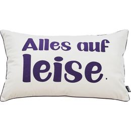Kissenhülle done. "Vibe", beige, lila, B:40cm L:60cm, Polyester, Polyester, Kissenbezüge, Weicher Samtstoff