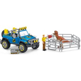 Spielfigur Schleich "DINOSAURS, Geländewagen mit Dino-Außenposten (41464)", bunt, Spielfiguren, Kinder, Kunststoff