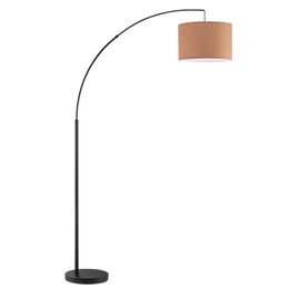 OTTO HOME Stehlampe "Stellan", braun, schwarz, 1, Ø 36cm H: 185cm, 1 Stk., Leuchten, Bogenlampe Textilschirm Stoff Ø 36cm