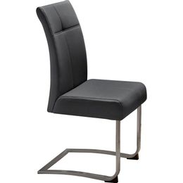 Freischwinger Home Affaire "Rab", schwarz (schwarz (ascona 1000), silberfarben), B:44cm H:98,5cm T:57cm, Polyester, Stühle, Bezug in verschiedenen Qualitäten, maximale Belastbarkeit 120 kg