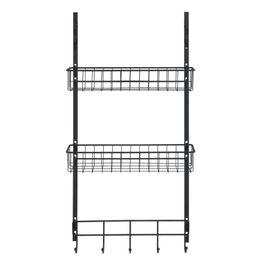Türregal Wenko, schwarz (türregal: schwarz), B:39cm H:75cm T:10cm, Metall, Regale, zum Einhängen für Bad & Küche, zusätzlicher Stauraum, Industrial Style