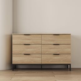 Kommode OTTO HOME "Jorinde", natur, B:120cm H:76cm T:40cm, ABS-Kunststoff, FSC-zertifizierter Holzwerkstoff, MDF, Melamin, Spanplatte, Sideboards, Melaminoberfläche, flexibler Stauraum und robustes Metallgestell