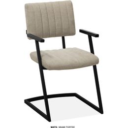 Esszimmerstuhl OMG DESIGN "Mats", toffee, schwarz, B:52,5cm H:88cm T:64,5cm, Polyester, Stühle, moderner Bezug, bequem gepolstert