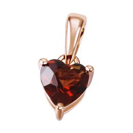 Kettenanhänger Firetti "Schmuck Geschenk Gold 375 Halsschmuck Anhänger Herz", roségoldfarben, rot, rot, Schmuckanhänger, Damen, Roségold 375, 0,5 g, mit Granat oder Topas (behandelt)