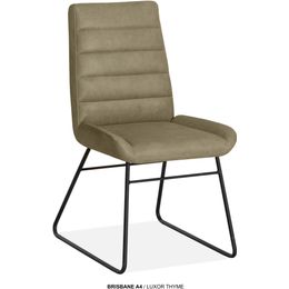 Esszimmerstuhl OMG DESIGN "Brisbane", thyme, schwarz, B:51cm H:93cm T:61,5cm, Polyester, Stühle, Esszimmerstuhl, pflegeleichter Bezug