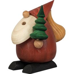 Räuchermännchen SAICO ORIGINAL "Weihnachtsmann-Baumlieferservice", rot, H:11cm L:10cm T:10cm, Holz, Räucherdeko, BxHxT: 10x11x10 cm