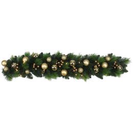 Näve NÄVE LED Dekoobjekt "Noel, Weihnachtsdeko, Länge ca. 100 cm", grün, H: 12cm, 1 Stk., Leuchten, Weihnachtsranke mit Kugeln und Beeren, Batteriebetrieb
