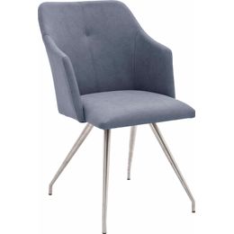 Esszimmerstuhl MCA furniture "Madita 4 Fuß Stuhl B-eckig", grau (graublau), B:54cm H:88cm T:62cm, 100% Polyurethan, Stühle, Stuhl belastbar bis max. 140 kg