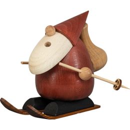 Räuchermännchen SAICO ORIGINAL "Weihnachtsmann-Ski-Champion", rot, H:11cm L:10cm T:10cm, Holz, Räucherdeko, BxHxT: 10x11x10 cm