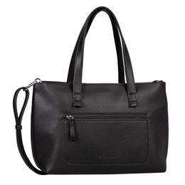 Shopper Tom Tailor "Elis", Damen, Gr. B/H/T: 35cm x 22cm x 13cm, schwarz, Polyurethan, clean, gepflegt, geprägtes Muster, unifarben, Taschen, aus weich gekörntem Lederimitat auffällige Ziernaht und feinem Logo