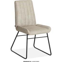 Esszimmerstuhl OMG DESIGN "Brisbane", sand, schwarz, B:51cm H:93cm T:61,5cm, Polyester, Stühle, Esszimmerstuhl, pflegeleichter Bezug