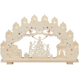 LED Schwibbogen SAICO ORIGINAL "3D-Lichterbogen, Weihnachtsbaum", natur, B:40cm H:66cm T:6cm, Holz teilmassiv, Schwibbögen, Premium LED-Beleuchtung, warmweiß, BxHxT: 66x40x6 cm