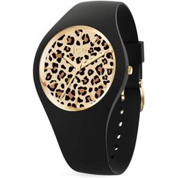 Ice Watch Quarzuhr ICE-WATCH "ICE leopard - Small - 3H", schwarz, Armbanduhren, Damen, Armbanduhr, Damenuhr, Silikonarmband, Wasserdicht bis 10 bar, analog