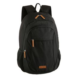 Cityrucksack Bruno Banani, Gr. B/H/T: 34cm x 50cm x 22cm, schwarz, Nylon, Polyester, Rucksäcke, mit seitlichen Steckfächern