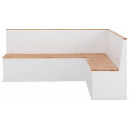 Eckbank Home Affaire "Sara, TOPSELLER", weiß (weiß, honig), B:200cm H:90cm T:53cm, FSC-zertifiziertes Massivholz, Sitzbänke, aus massiver Kiefer in 2 Größen, Stauraummöglichkeiten