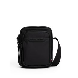 Mini Bag Tommy Hilfiger "TH REPREVE MINI REPORTER", Damen, Gr. B/H/T: 15cm x 20cm x 8,5cm, schwarz, Lederimitat, Textil, Taschen, Men Reportertasche, Umhängetasche, Schultertasche
