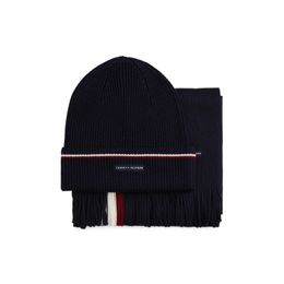 Tommy Hilfiger Damen Beanie "TH RWB BEANIE & SCARF"space blau, Strick, Wollmischung, Mützen, in Geschenkbox, aus Wollmix