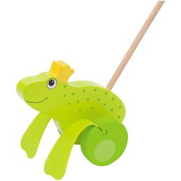 Schiebestab goki "Schiebetier Froschkönig", grün, Nachziehspielzeug, KinderB:10,8cm H:66cm T:19cm, Holz, B:10,8cm H:66cm T:19cm