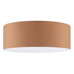 OTTO HOME Deckenleuchte "Stellan", braun, silberfarben, 2, Ø 45cm H: 16cm, 1 Stk., Leuchten, Deckenlampe Stoff Textilschirm Ø 45cm