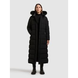 Steppmantel Khujo "EDEM2", Damen, Gr. S, schwarz, Canvas, 85% Polyester, 15% Baumwolle, unifarben, eingesetzt Rippbündchen mit Windstopper, Mäntel