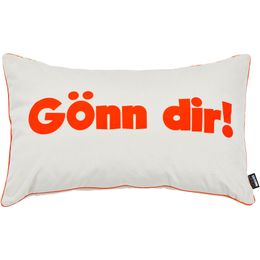 Kissenhülle done. "Vibe", beige, orange, B:40cm L:60cm, Polyester, Polyester, Kissenbezüge, Weicher Samtstoff