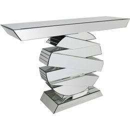 Konsolentisch Salesfever "Eleganter Beistelltisch", silber (verspiegelt, verspiegelt, verspiegelt), B:119cm H:80cm T:35,5cm, Tische, Spiegelfinish für elegante Raumgestaltung