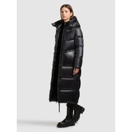 Steppmantel Khujo "TONIA", Damen, Gr. L, schwarz, 100% Nylon, unifarben, eingesetzt elastischer Bund mit Windstopper, Mäntel