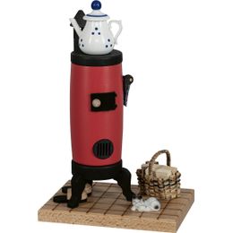 Räuchermännchen SAICO ORIGINAL "Räucherofen, Küchenherd", rot, H:21cm L:13cm T:9,5cm, Holz, Räucherdeko, BxHxT: 13x21x9,5 cm