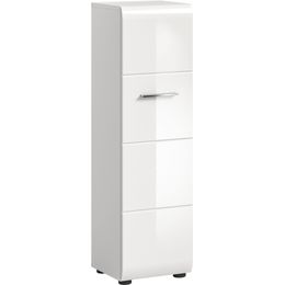 Stauraumschrank Inosign, weiß nb, weiß hochglanz tiefzieh, B:30cm H:106cm T:30cm, MDF, Spanplatte, Schränke, Florenz, Stauraumschrank, Weiß Hochglanz, 30 cm breit, 4 Fächer