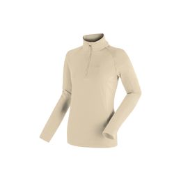 Fleecepullover Maier Sports "Eva", Damen, Gr. 38, beige, 100% Polyester, hoch geschlossener Ausschnitt, Sweatshirts, Damen Fleece, funktioneller Midlayer, Half-Zip, Regular Fit
