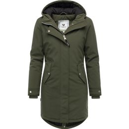Softshellmantel Ragwear "Itiga", Damen, Gr. M (38), olivgrün, Obermaterial: 96% Polyester, 4% Elasthan, Innenfutter: 100% Polyester, Wattierung: 100% Polyester, Basic, tailliert ca. Mitte Oberschenkel, hoch geschlossener Ausschnitt, Ärmel ohne Ärmelschlitz Rippbündchen, Mäntel, Wasserdichter Übergangsmantel mit Taillenzugband