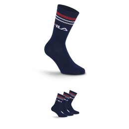Socken Fila, Damen, Gr. 35-38, navy, Baumwollmischung, elastisch, Socken, breites Rippenbündchen, Logoschriftzug, Cotton-Mix