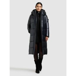 Steppmantel Khujo "RACHEL2 SHINY", Damen, Gr. L, midnight blau, 100% Polyester, unifarben, eingesetzt elastischer Bund mit Windstopper, Mäntel