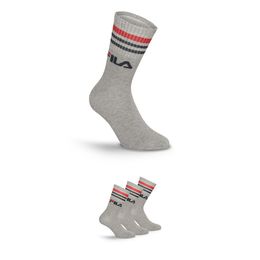 Socken Fila, Damen, Gr. 35-38, grau, Baumwollmischung, elastisch, Socken, breites Rippenbündchen, Logoschriftzug, Cotton-Mix
