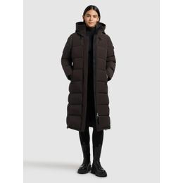 Steppmantel Khujo "DEVION2", Damen, Gr. L, moody plum, Canvas, 85% Polyester, 15% Baumwolle, unifarben, eingesetzt Rippbündchen mit Windstopper, Mäntel