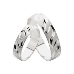 Trauring Firetti "Schmuck Geschenk Gold 375 Hochzeit Ehering "LIEBE" Gr. 18, wei&szlig; (wei&szlig;goldfarben), Fingerringe, Damen, 18, ohne Brillant, Wei&szlig;gold 375, 5mm, Trauring, Made in Germany, wahlweise mit oder ohne Brillant
