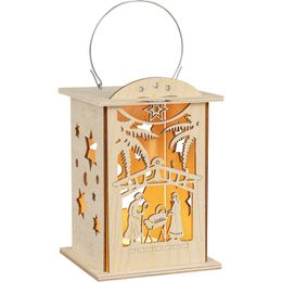 SAICO Original LED Laterne &raquo;Christi Geburt, warmwei&szlig; f&uuml;r Batteriebetrieb&laquo; LED-Modul Nutzung mit Teelicht oder LED-Stripe, BxHxT: 16x12x12 cm