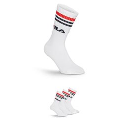 Socken Fila, Damen, Gr. 35-38, weiß, Baumwollmischung, elastisch, Socken, breites Rippenbündchen, Logoschriftzug, Cotton-Mix