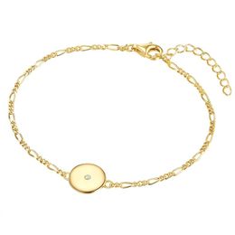 Lulu & Jane LULU & JANE Armband &raquo;AV230&laquo; mit Diamant gelbgold + wei&szlig; none Damen-Armband mit Figarokette