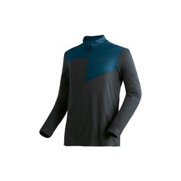 Rollkragenpullover Maier Sports "Felian", Herren, Gr. 52, schwarz, 100% Polyester, hoch geschlossener Ausschnitt, Pullover, Herren Midlayer, pflegeleichtes Half-Zip Fleece, Regular Fit