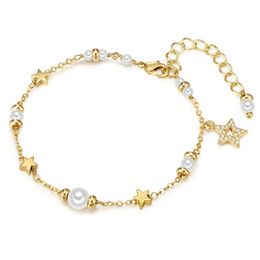 Lulu & Jane LULU & JANE Gliederarmband »LJ117« Metall-Legierung gelbgold none Verspieltes Damen-Armband mit Sterne