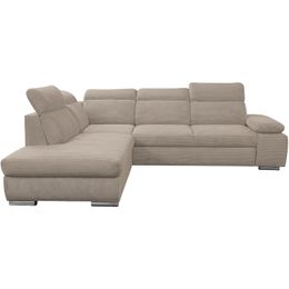 WERK2 Ecksofa »Memo Alicante« Schlafsofa mit Bettkasten & verstellbaren Kopfstützen. beige