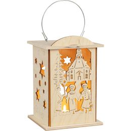 SAICO Original LED Laterne &raquo;Seiffener Kirche, warmwei&szlig; f&uuml;r Batteriebetrieb&laquo; LED-Modul Nutzung mit Teelicht oder LED-Stripe, BxHxT: 16x12x12 cm