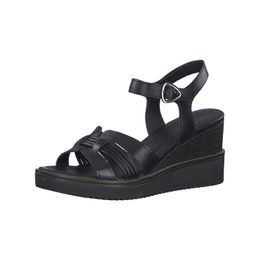 Tamaris Keilsandalette »Sandalen Leder/Textil« Schwarz 38 38 Verschluss: Schließe