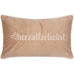 Pad Dekokissen »LETTERS« Made in Europe white-beige + Schriftzug Obermaterial: 100% Polyester B/L: 50 cm x 30 cm